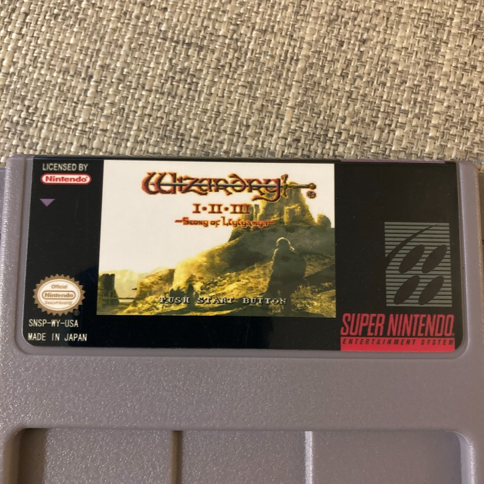 Wizardry I-II-III SNES 16 Bit Rom Game Cart USA NTSC English Wizardry 1 ...