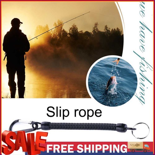 Retractable Spring Elastic Rope Hiking Camping Anti-lost Keychain Fish ...