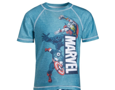 Marvel Little Boys Avengers Rash Guard/Blue/Size:4/ Swim Shirt only | eBay