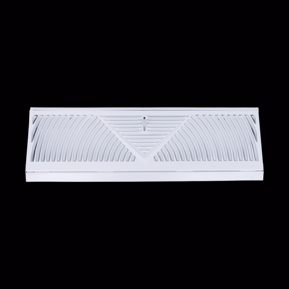 Corner Baseboard Floor Register | Round Type Air Flow Design | White ...