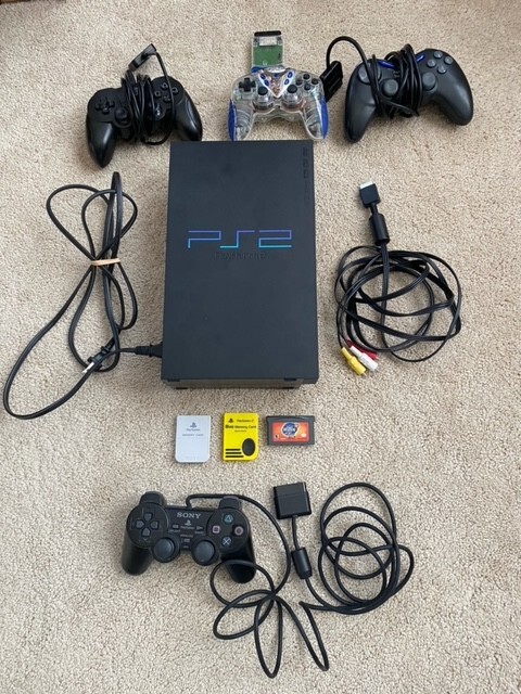 Sony PlayStation2 black SCPH-30001 R Console, 4 controllers, 2 Mem ...