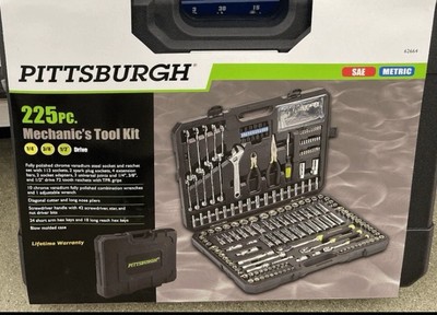 Professional 225 Piece Mechanics Tool Set SAE Metric Pliers Ratchets ...