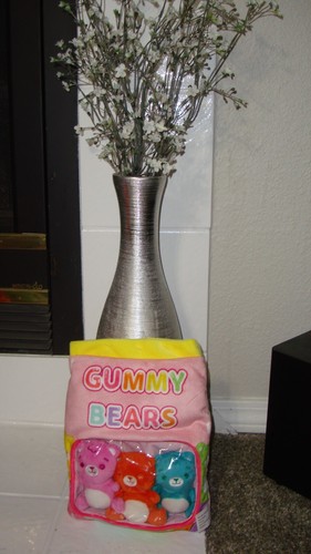 NWOT RARE GUMMY BEARS LOVER BAG POUCH 10" PLUSH WITH 3 REMOVABLE 4 ...