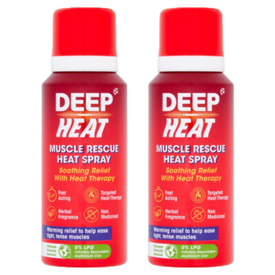 Deep Heat Muscle Rescue Heat Spray 72.5ml x 2 | eBay UK