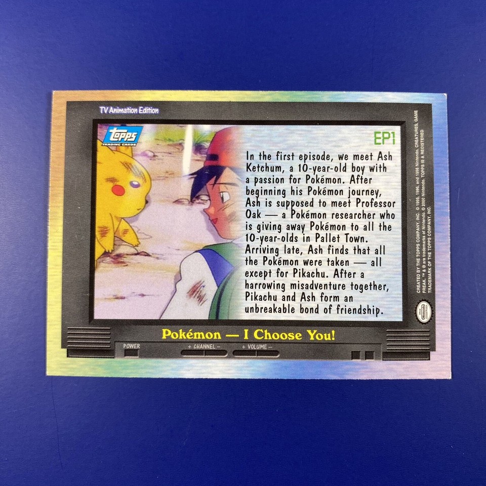 Pokemon Topps 1999 EP1 Pokemon I Choose You! Holo Foil Blue Logo | eBay