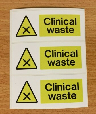 PACK OF 3 Clinical Waste Stickers | eBay