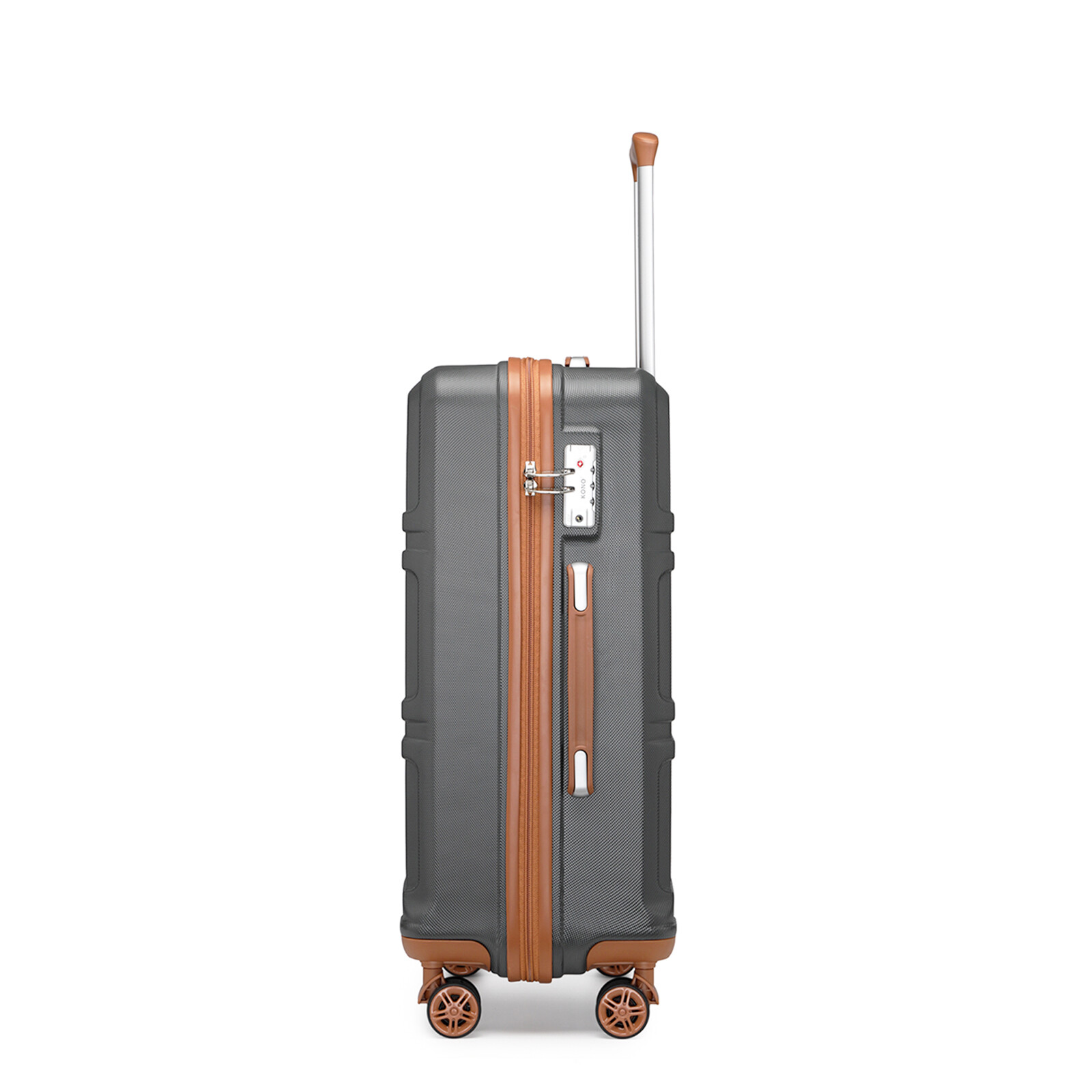 Grey 4 Wheels Hard Shell Suitcase Set Travel Case Cabin Hand Luggage ...