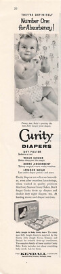 Curity Diapers Print Ad Vintage Advertisement Baby Kendall Co Wapole MA ...