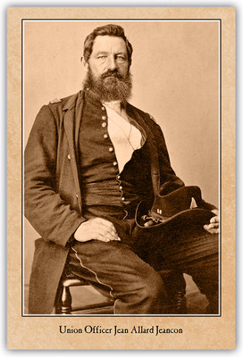 Civil War Union Officer Jean Allard Jeancon PHOTOGRAPH CARD A++ REPRINT ...