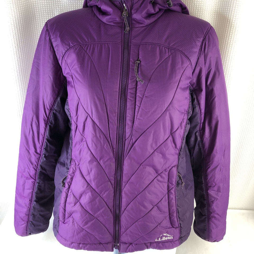 L.L. Bean Women’s PrimaLoft Stowaway Hooded Jacket Purple Small #0HKQ3 ...
