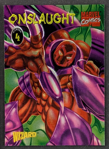 Onslaught 1996 Wizard Embossed Shiny Marvel Comics Fleer Card #4 | eBay