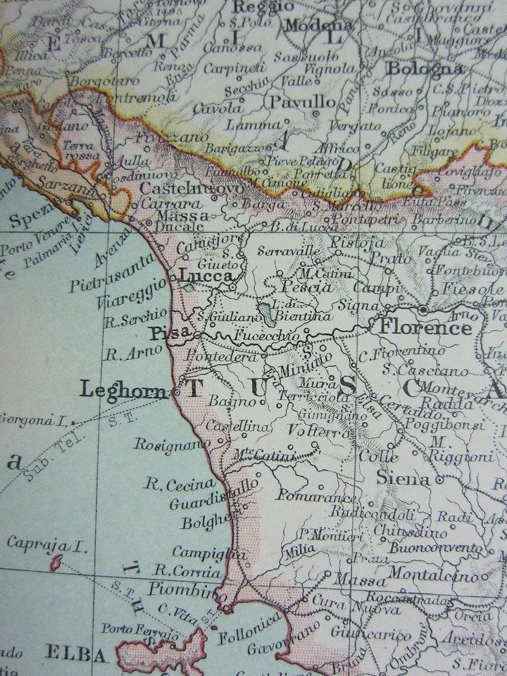 1910 MAP ~ ITALY ~ SARDINIA SICILY TUSCAANY ROME EMILIA CAMPANIA | eBay