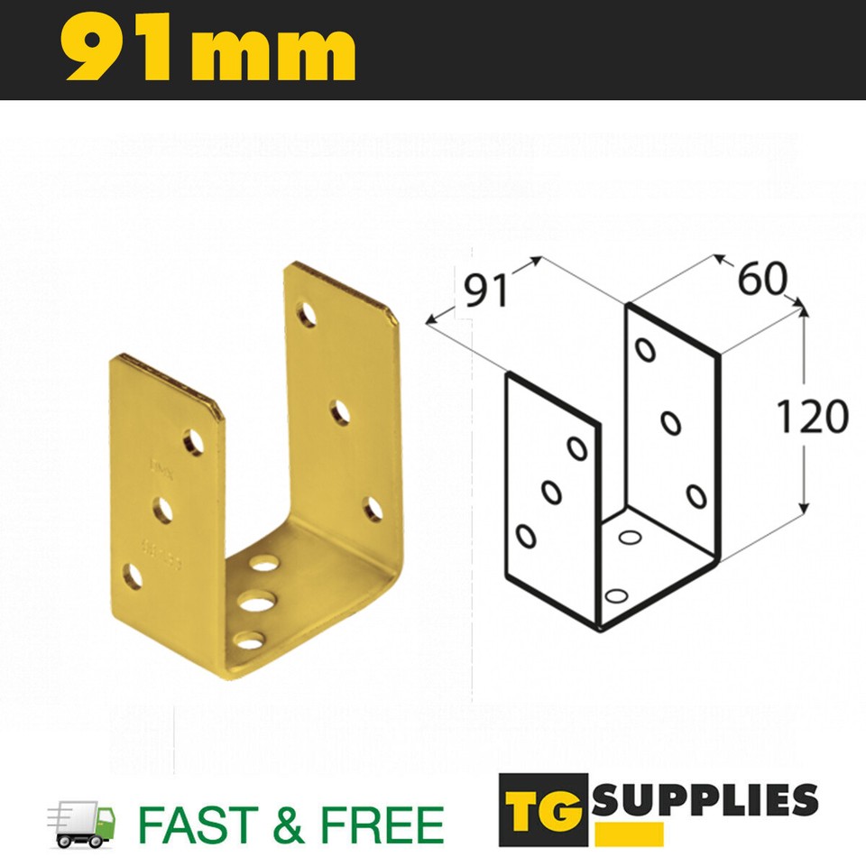 Heavy Duty Post Support Post Bracket Foot Post Base Bolt Down Yellow ...