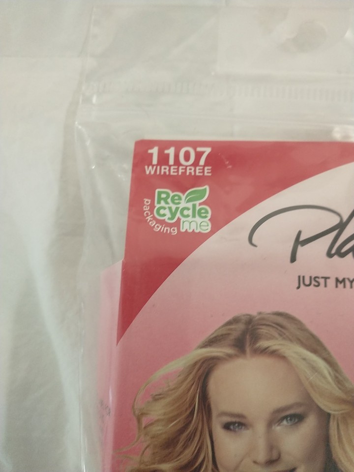 Playtex 1107 Wireless Bra Just My Size Front Close Cushion Straps Black ...