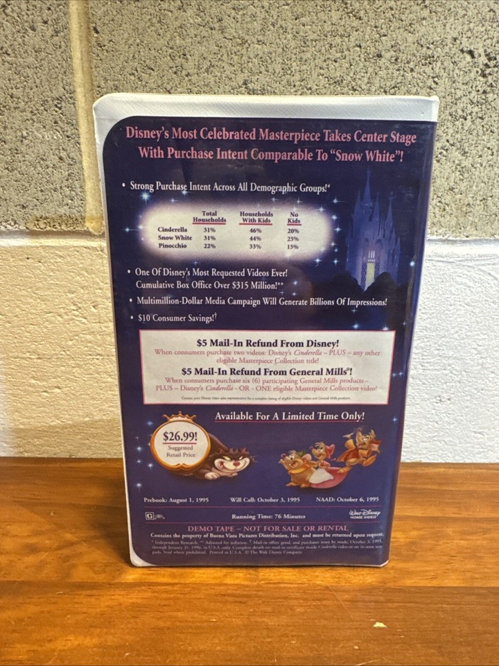 Cinderella VHS Clamshell VHS Demo Tape | eBay