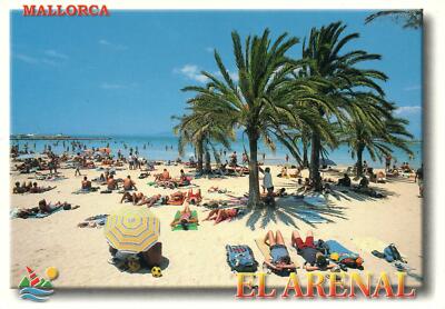 MALLORCA MAJORCA SPAIN BEACH & PALM TREES POSTCARD - NEW LARGE POSTCARD ...