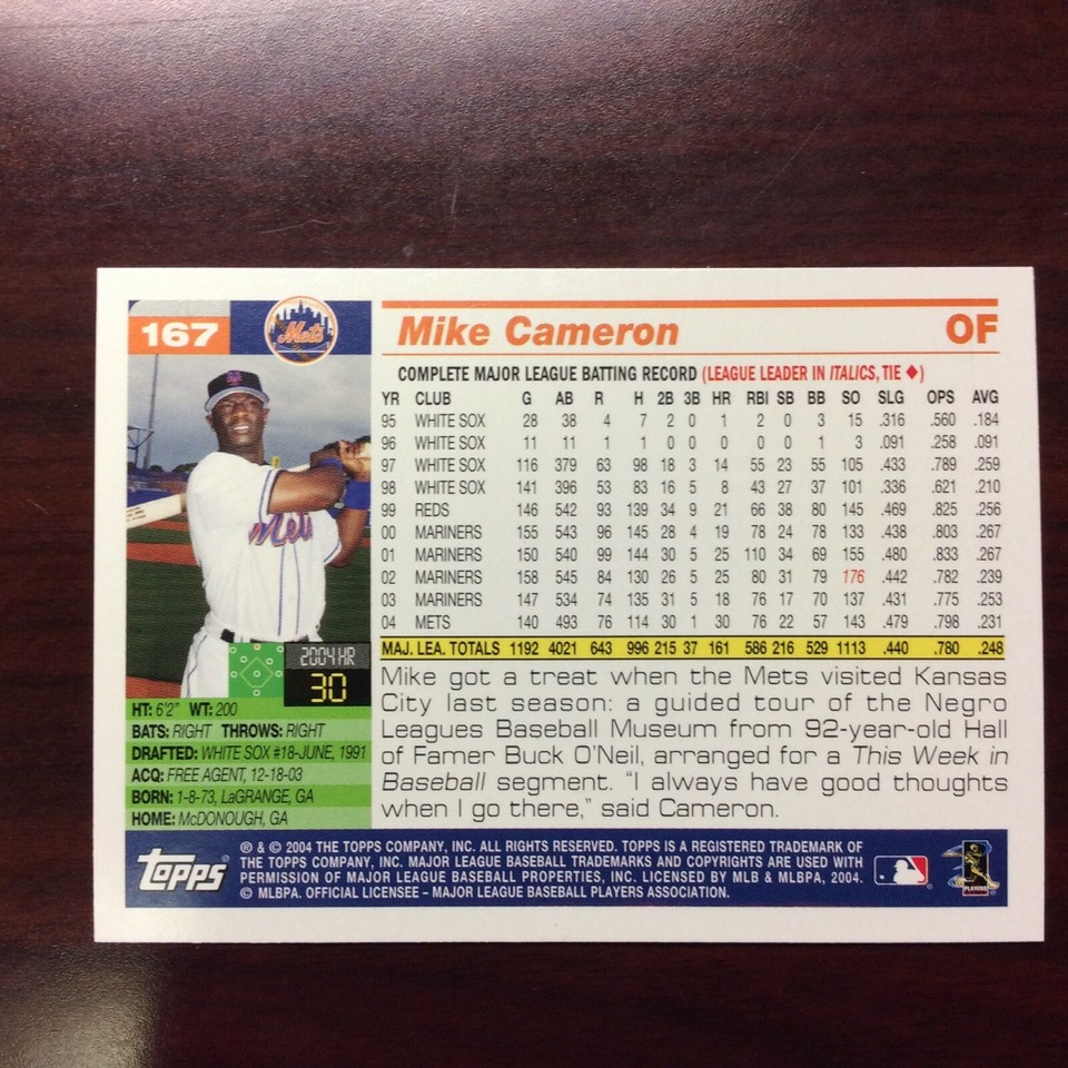 2005 Topps #167 Mike Cameron New York Mets | eBay