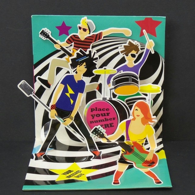 3D Pop Up Greeting Card Rock Band All Occasion Treasures for sale ...