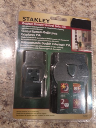 STANLEY OUTDOOR REMOTE CONTROL TWIN 15A 56325 GROUNDED OUTLET NEW ...