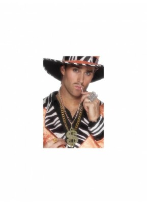 Gold Dollar Sign Medallion $ Necklace Pimp Chain Gangster Hip Hop ...