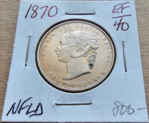 1870 Newfoundland 50 Cents Half Dollar Sterling Silver KM-6 - Queen ...