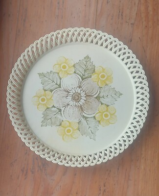 Vintage Dialene Better Maid Round Floral Plastic Serving Tray 1960/70s ...