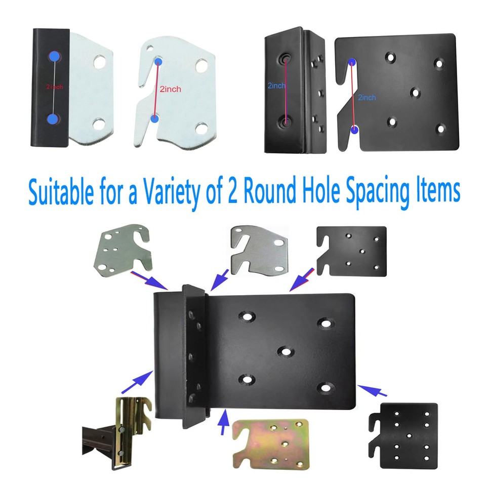 Bed Frame Hardware Bed Post Double Hook Slot Brackets Attachment ...