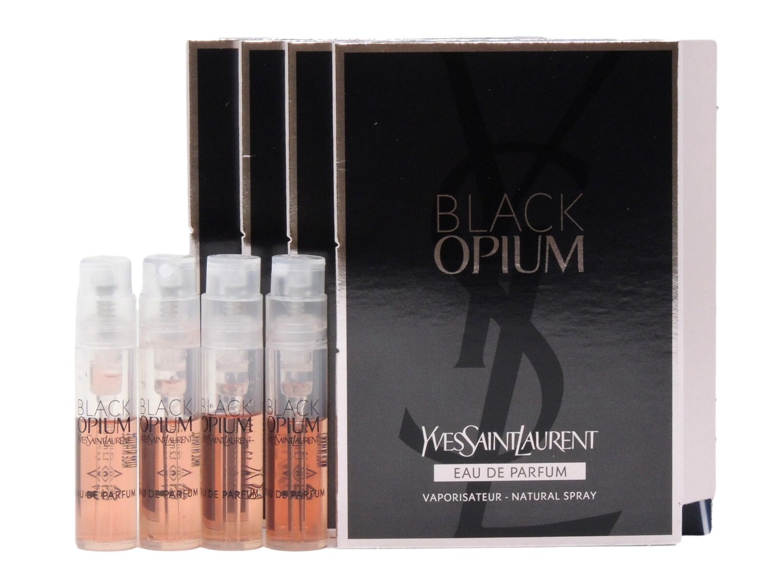 YSL YVES SAINT LAURENT BLACK OPIUM EDP 1.2ml .04fl oz x 4 PERFUME SPRAY ...