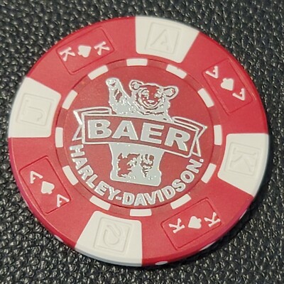 BAER HD ~ PENNSYLVANIA (Red AKQJ) Harley Davidson Poker Chip | eBay