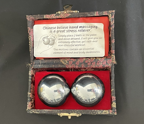 Chinese Metal Hand Massage Stress Reliever Balls W/ 4" Original Display ...