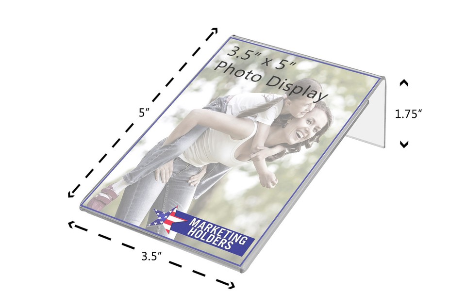 Small Ad Frame 3.5" x 5" Slant Back Sign Display Holder Counter Table ...