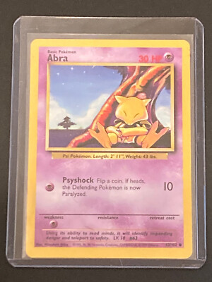 Abra Pokemon Card 43/102 Base Set 1999 Vintage WOTC LP-NM | eBay