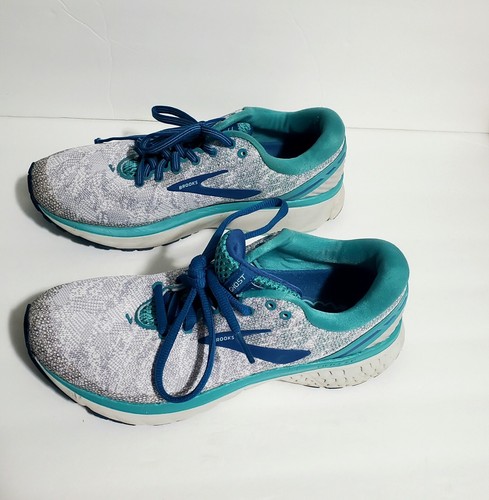 Brooks Ghost 11 Blue/Gray/Green Running Shoes Sz 8 Pre-owned | eBay