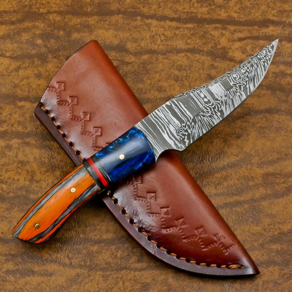 Rody Stan CUSTOM HAND FORGED DAMASCUS SKINNING HUNTING CAMPING KNIFE ...