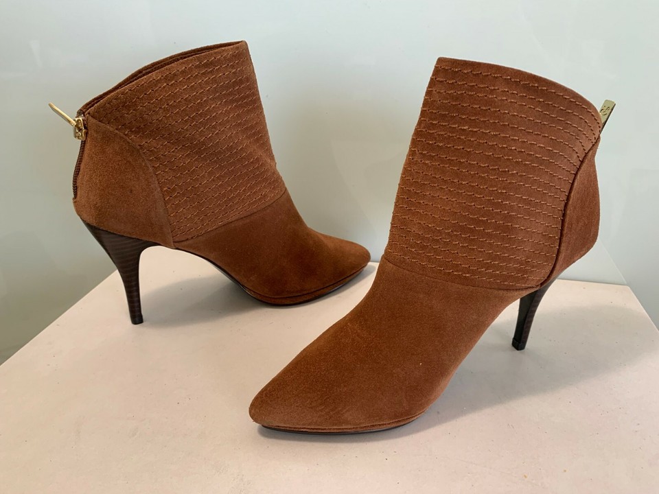 NEW Women's A. PAPELL Size 5.5 RUST LEATHER Ankle Bootie Heel Pump ...