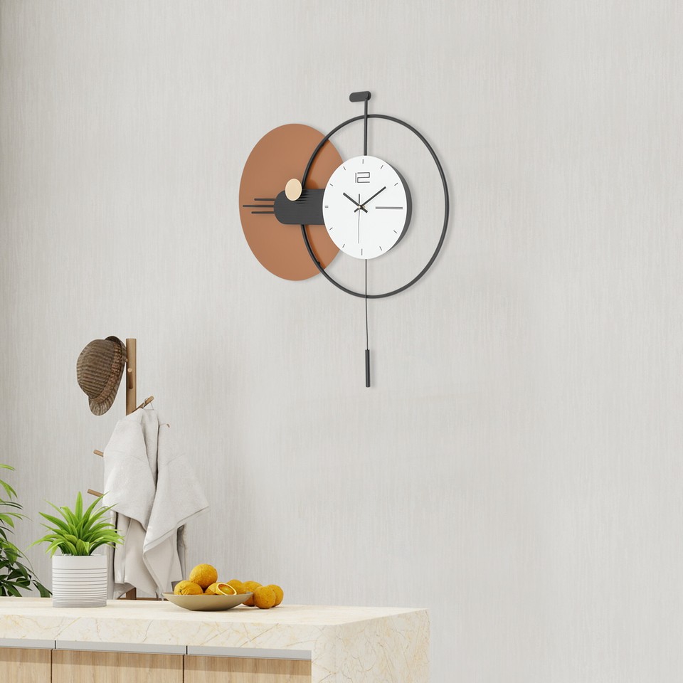 Modern Wall Clock, Wall Clock with Pendulum, Large Modern Clock for ...