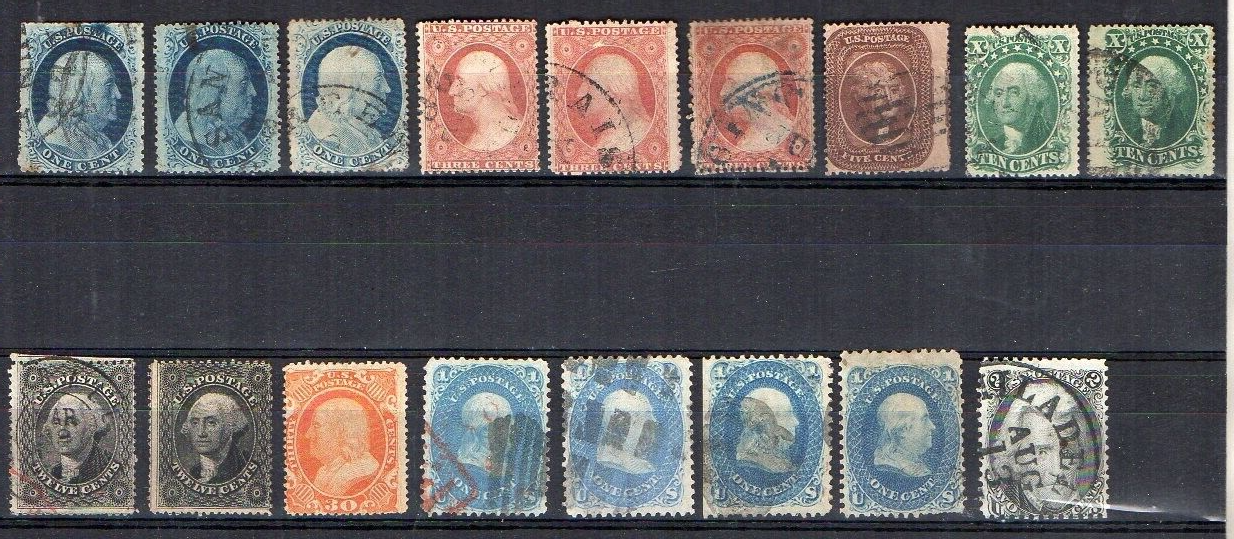 1857-63 USA CLASSIC STAMPS LOT CV $3000.00, VERY SCARCE STAMPS, NO ...