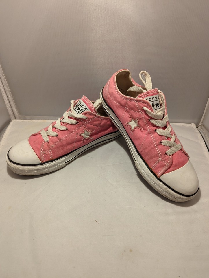 Converse One Star Pink Low Top Canvas Sneakers Shoes Pink Youth Size 2. ...