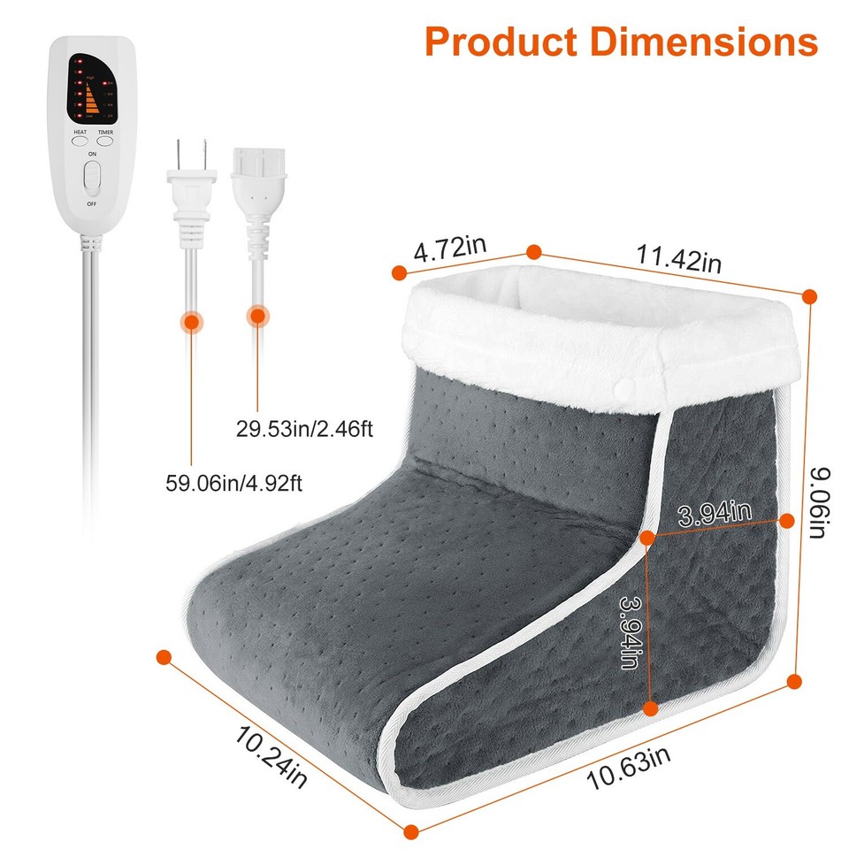 Electric Large Foot Heating Pad Soft Foot Warmer Boots Heating Women ...
