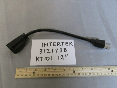 Intertek Short Power Extension Cord 12 Inches Male-Female 3121738-KT101 ...