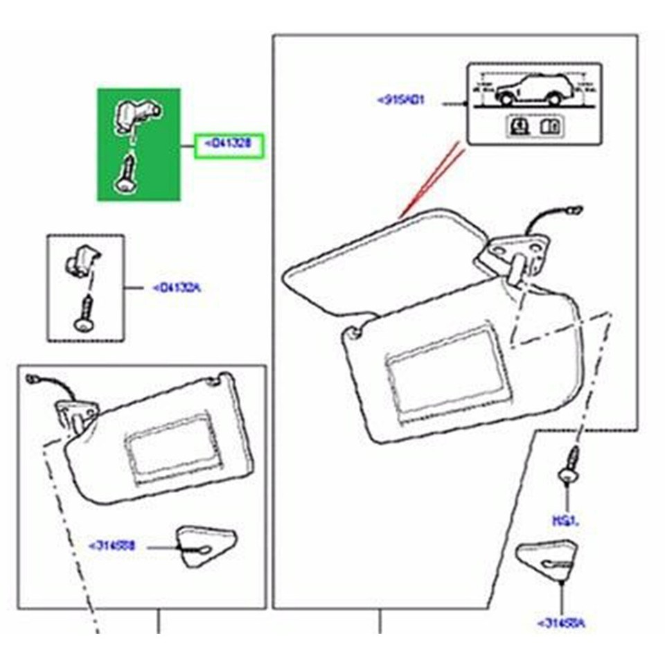 Left Sun Visor Retainer Clip For Land Rover Range Rover L322 2003-2012 ...