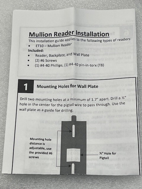 WaveLynx ET10-3WS-CWL1 Mullion Single Gang Access Control Reader New in ...