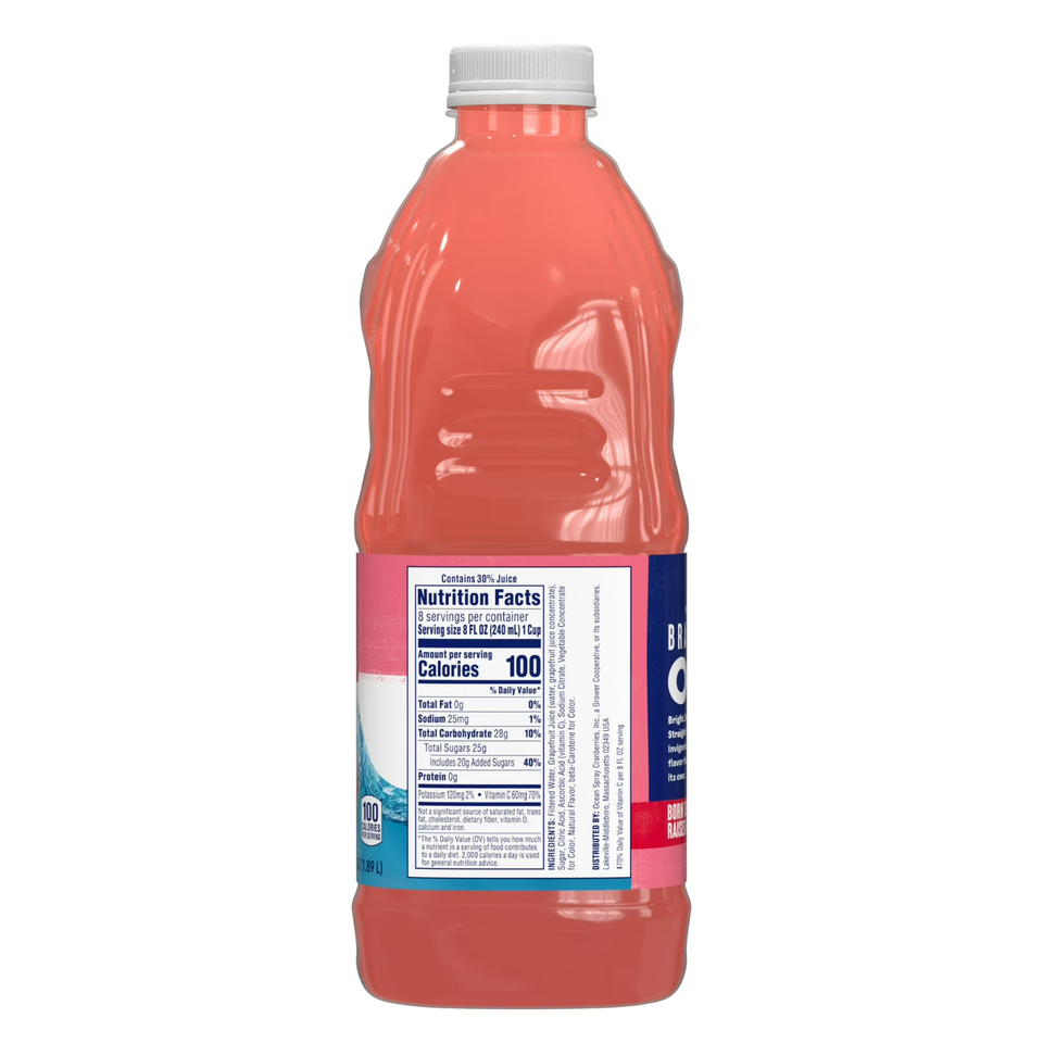 (2 pack) Ocean Spray® Ruby Red Grapefruit Juice Drink, 64 fl oz Bottle ...