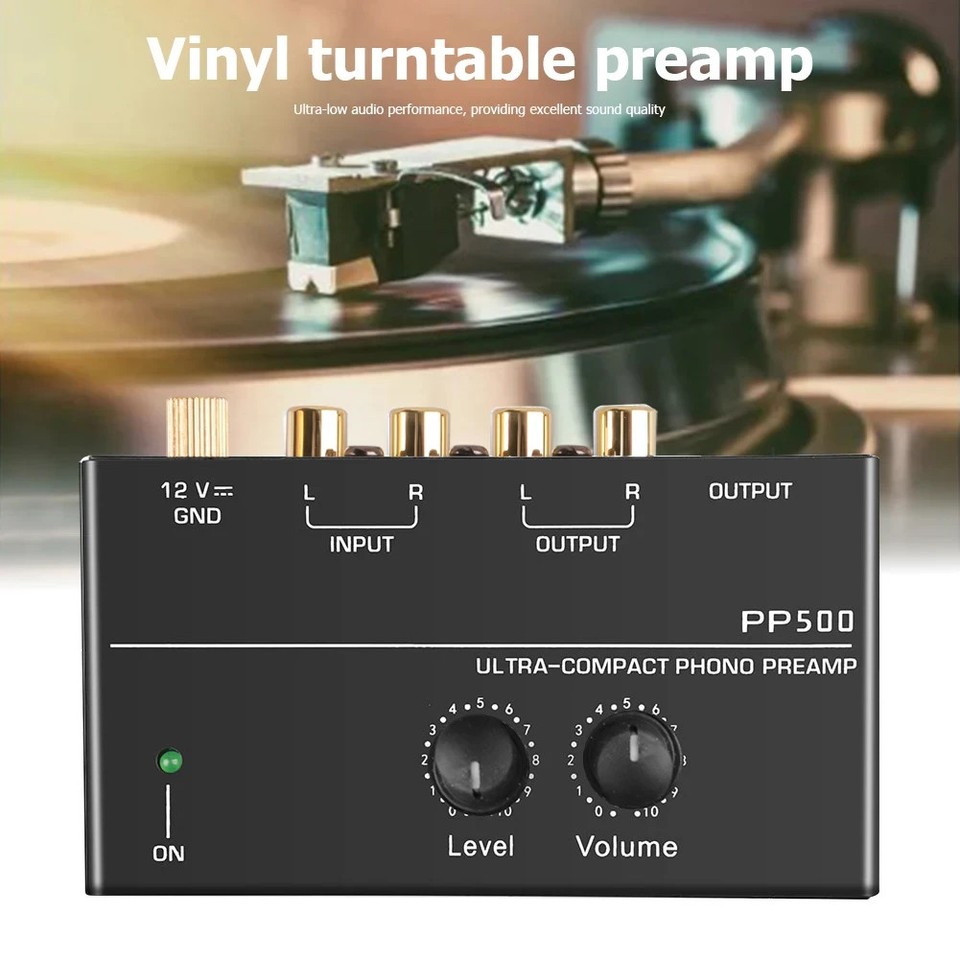 PP500 Phono Preamp Preamplifier with Level Control for Turntable EU ...