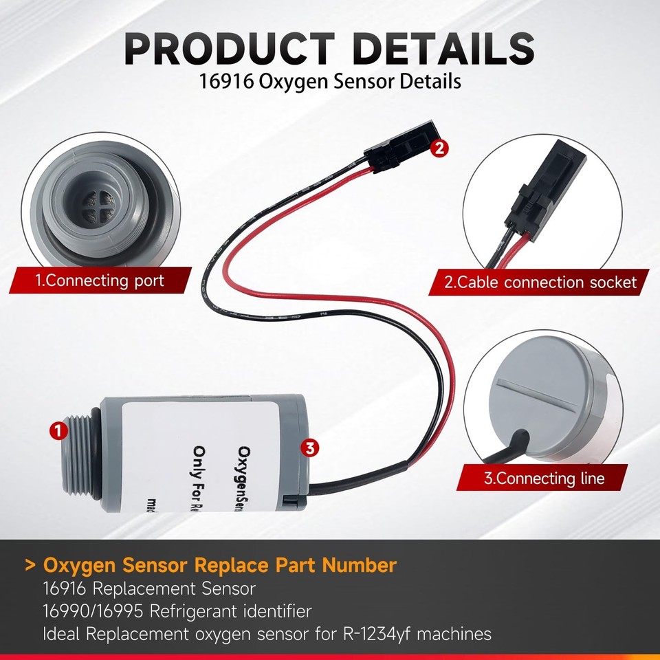 16916 Oxygen Sensor Fit for Robinair R-1234yf Machines and 16990/16995 ...