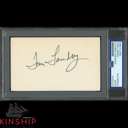 Tom Landry signed 3x5 Index Card PSA DNA Slab Football HOF Auto C4972 ...