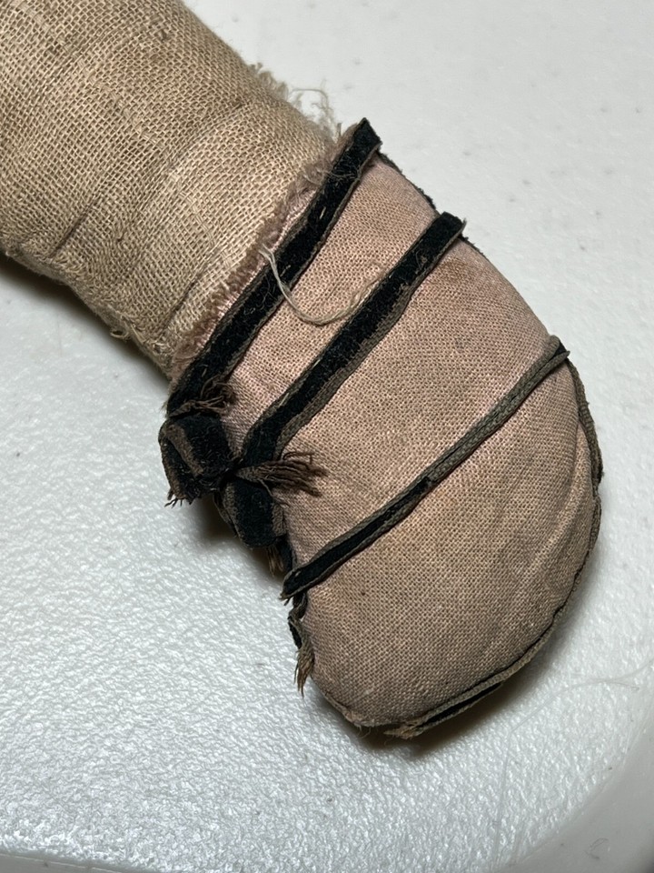 ANTIQUE 19TH CENTURY LUDWIG GREINER PAPIER MACHE DOLL LEATHER ARMS 1858 ...