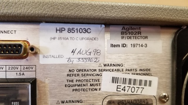 HP Agilent 8530A Microwave Receiver 85101c Display Processor 85102r If ...