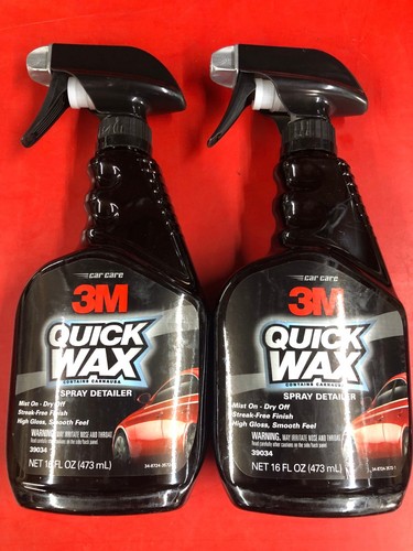 LOF OF (2) 3M 39034 QUICK WAX SPRAY DETAILER 16oz SPRAY BOTTLES MIST ON ...