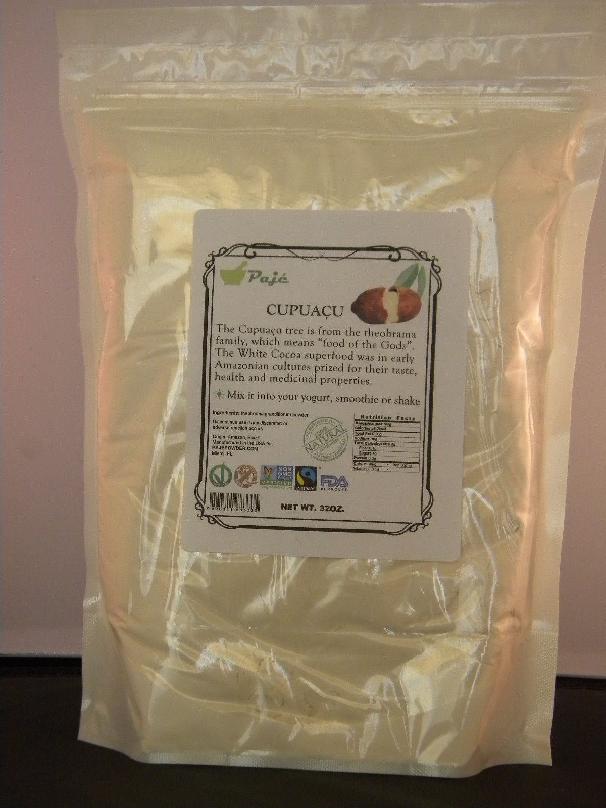 CUPUACU freeze dried fruit powder 8oz 16oz 1lb 32oz 2lb 4lb 10lb Paje ...